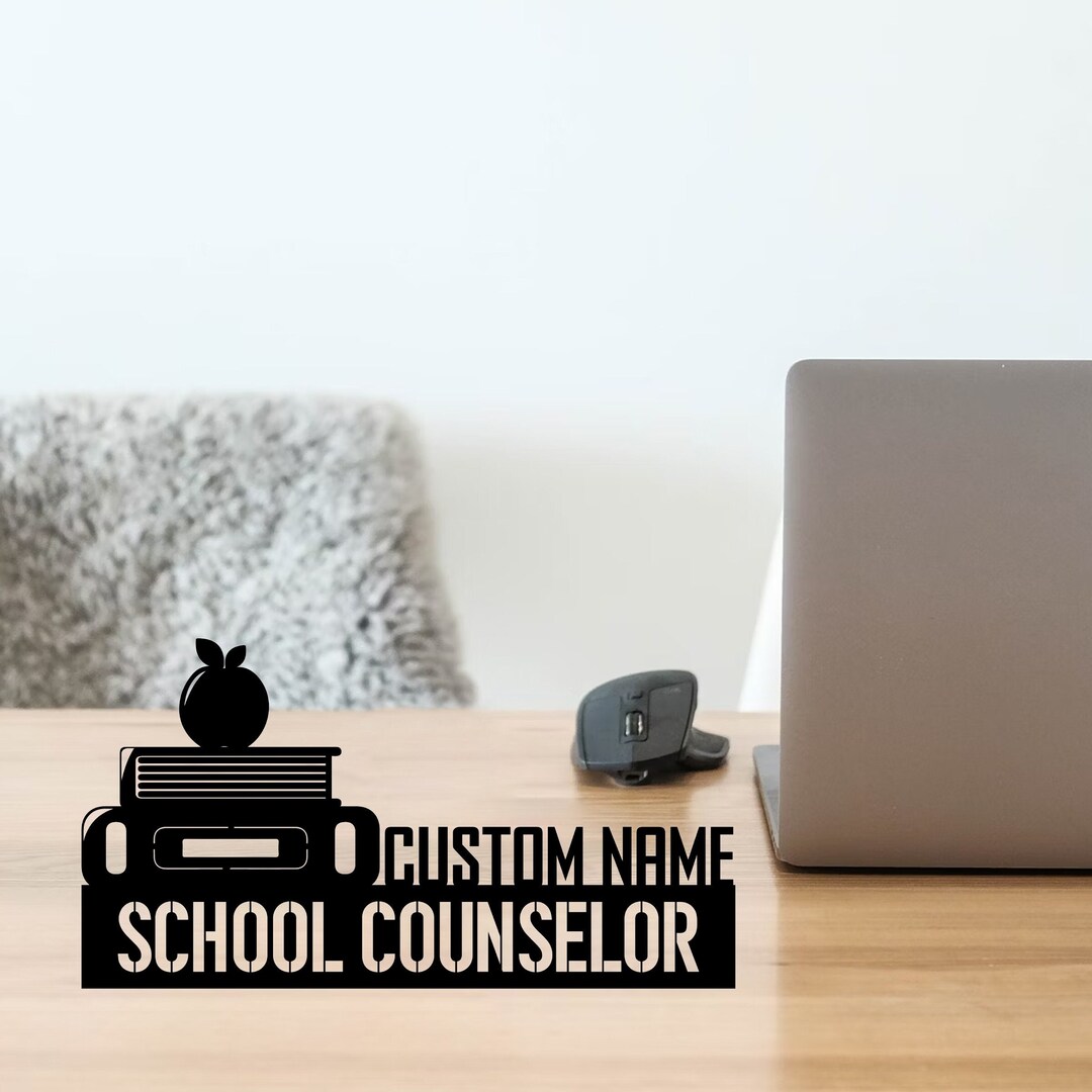 Custom School Counselor Desk Name Plate, School Counselor Metal ...