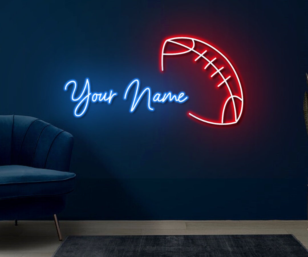 Football Name Neon Sign, Nursery Decor, Personalized Neon Sign ...