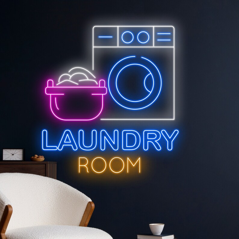 Laundry Led Sign, Wardrobe Hanger Neon Sign, Laundry Led Light ...