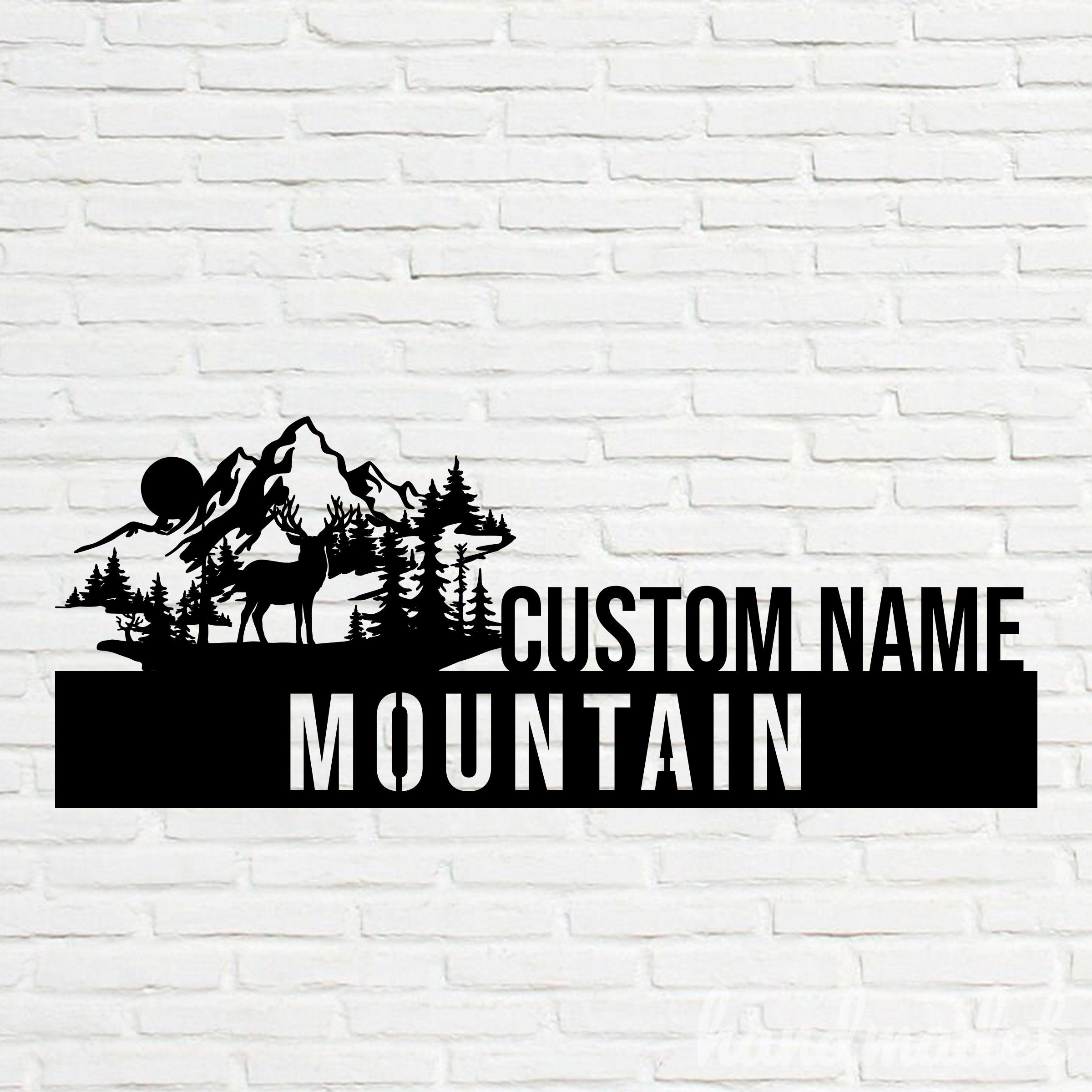 Custom Mountain Desk Name Plate, Mountain Metal Nameplate for Desk ...