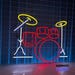 Drum Music Instrument Neon Sign, Music Theme Handmade EL Wire Neon ...