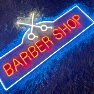 Barber Shop Led Sign, Barber Shop Neon Sign, Wall Decor, Barber Shop ...