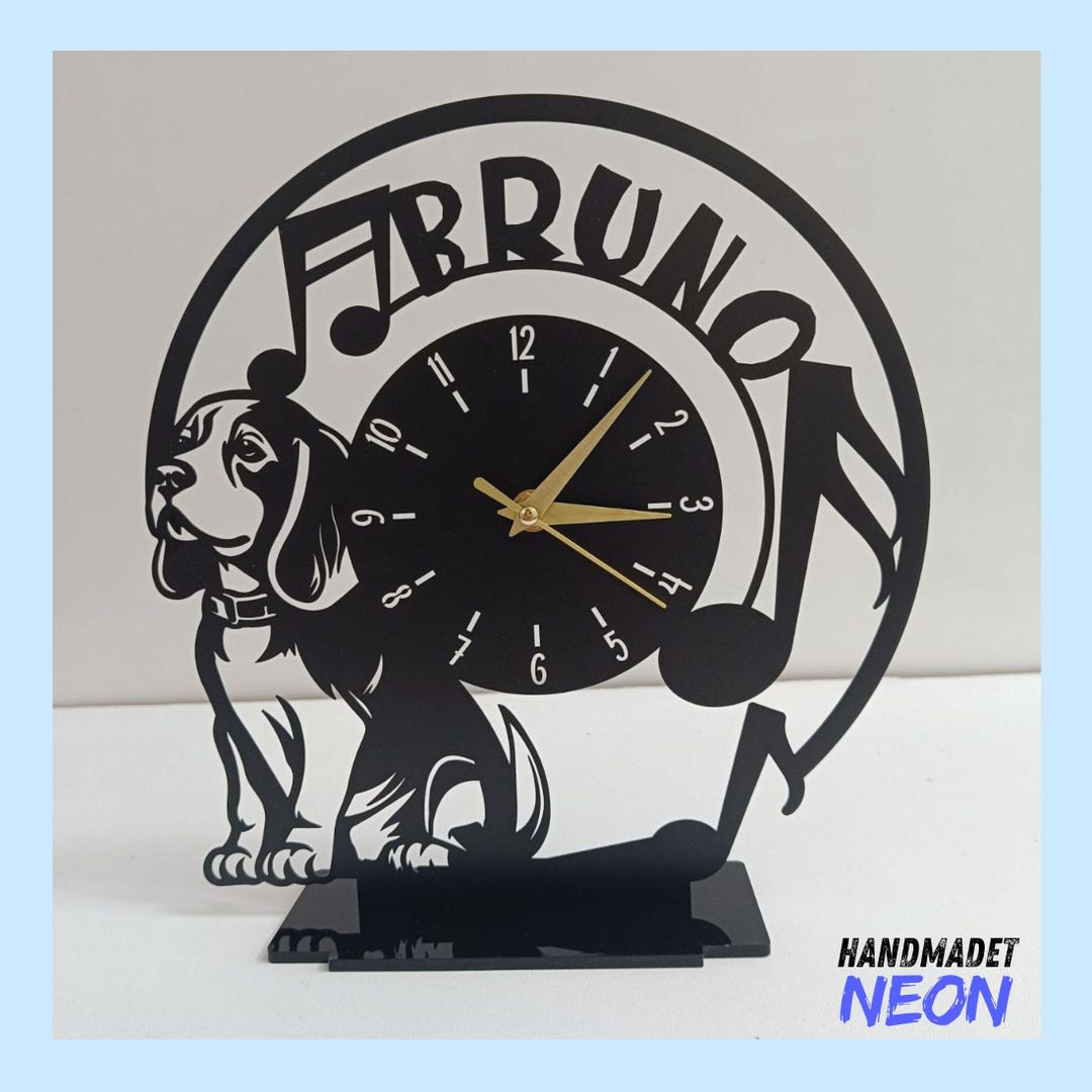 Custom Beagle Dog Tabletop Metal Clock Beagle Dog Office Desktop Clock ...