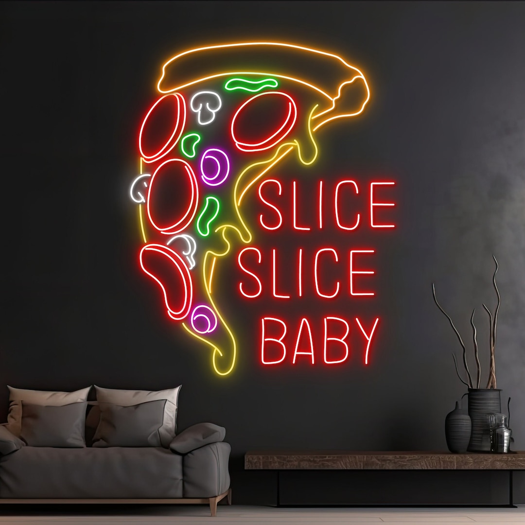 Custom Slice Slice Baby Pizza Neon Sign Italian Food Name LED - Etsy