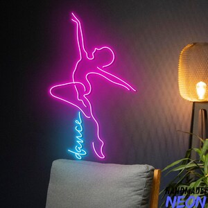 Dance Neon Sign for Dance Studio Wall Decor, Dancer Neon Light, Custom ...