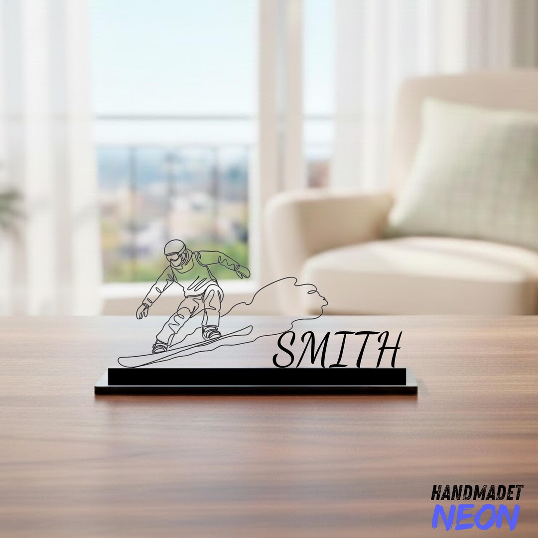 Snowboarding Table Decor: Personalized Snowboarder Desk Name Sign ...