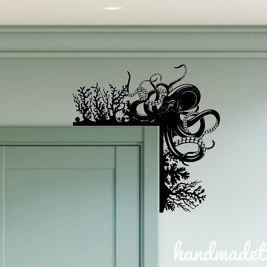 Personalized Octopus Door Corner Sign, Octopus Metal Door Topper ...