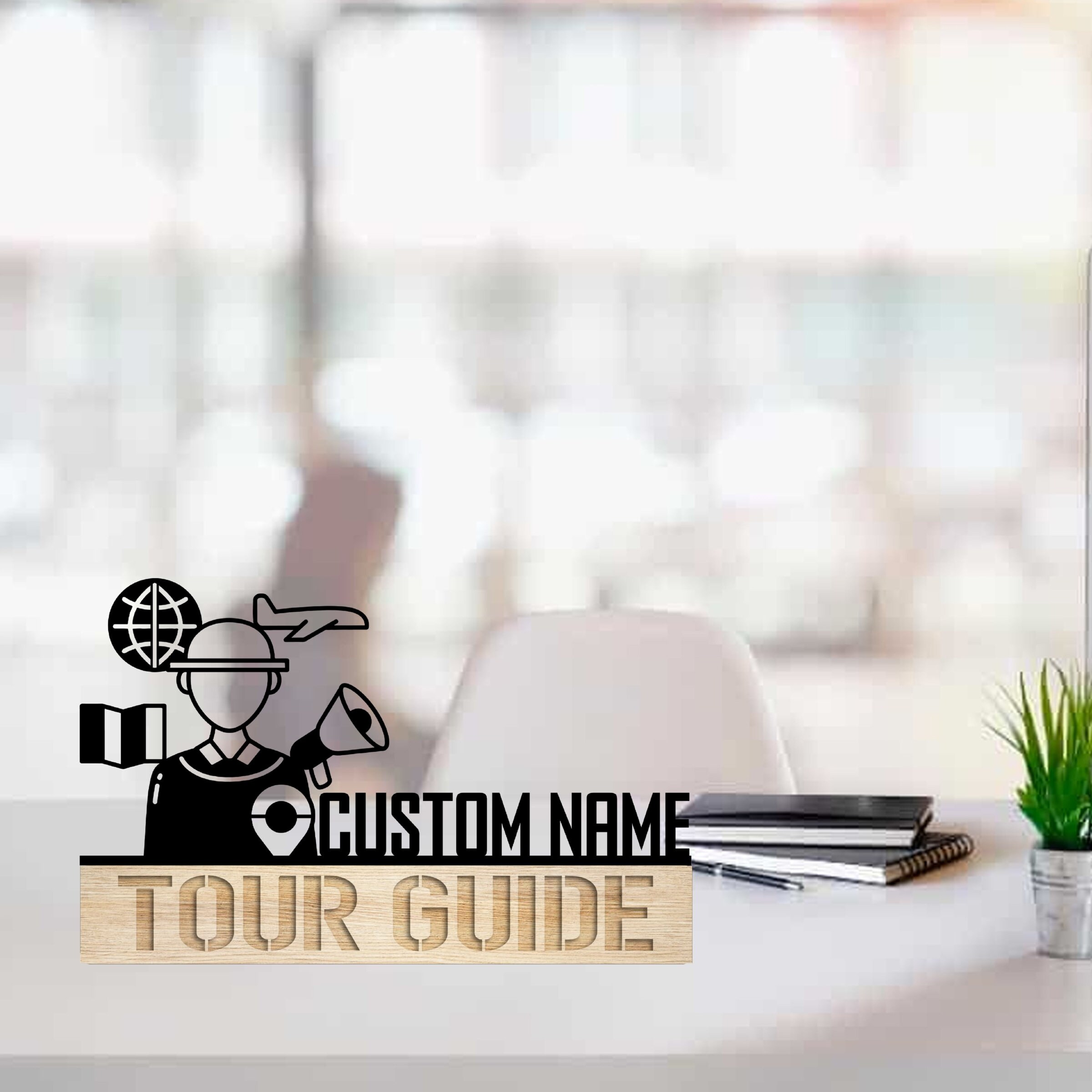 Custom Tour Guide Desk Name Plate, Tour Guide Metal Nameplate for Desk ...