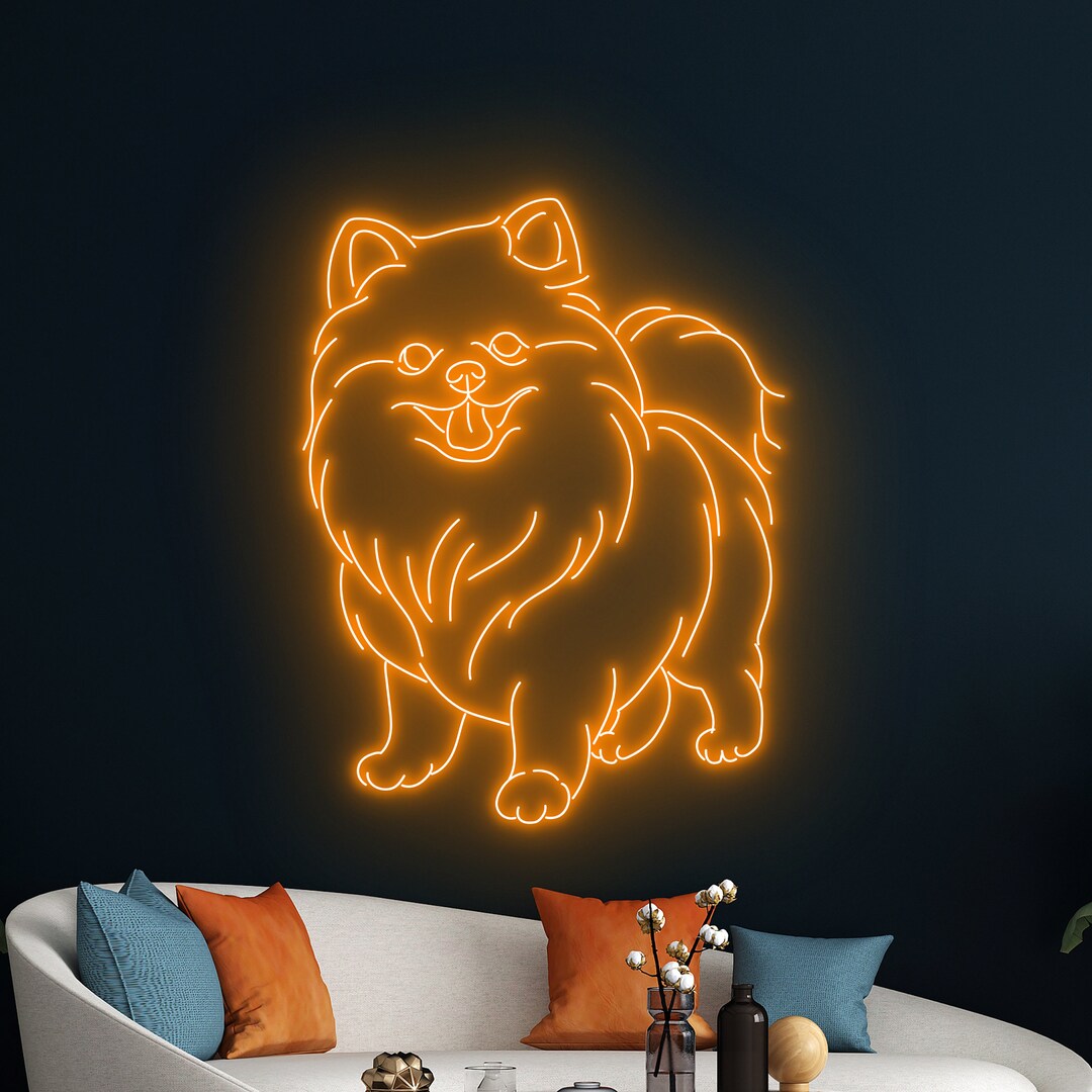 Pomeranian Dog Neon Sign, Pomeranian Led Sign, Dog Neon Light, Pet Led ...