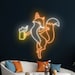 Fox Drinking Beer Neon Light, Fox Led Sign, Foxy Drinking Beer Neon ...