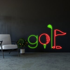 Golf Neon Sign, Golf Neon Light, Golf LED Light, Playing Golf LED Sign ...
