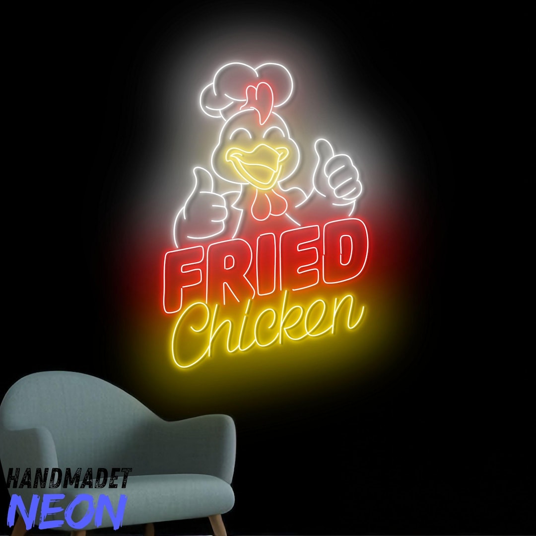 Chicken Fried Neon Sign, Chicken Fried Open Led Sign, Food Led Light ...