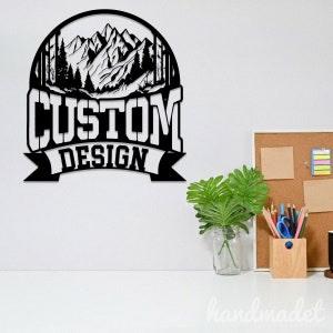 Custom Logo Metal Wall Art With LED Light: Personalized Business Sign ...