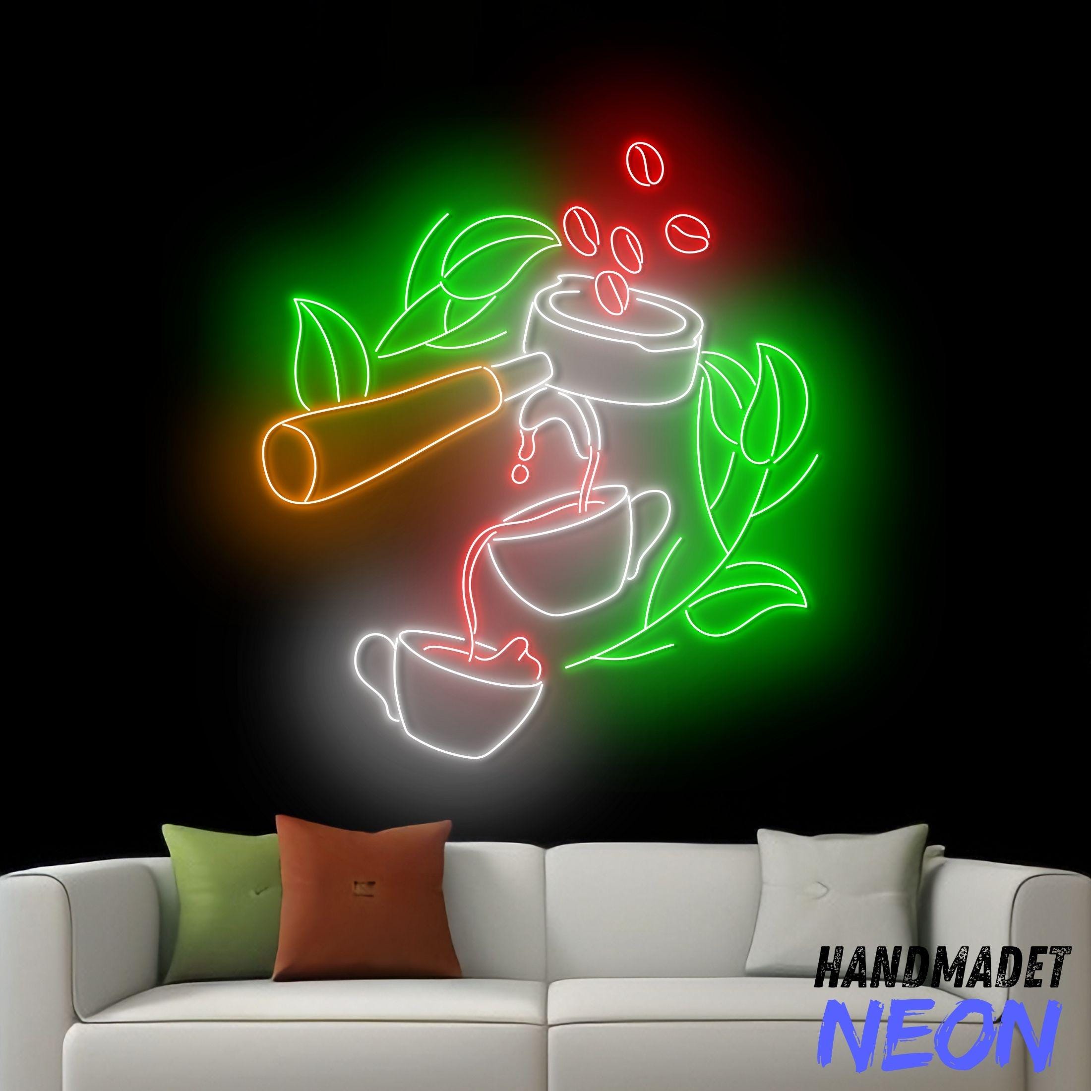 Coffee Maker Neon Sign, Hot Coffee Led Sign, Coffee Cup Neon Light ...