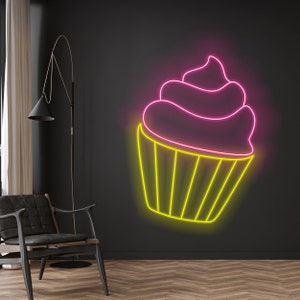 Cupcake Neon Sign, Cupcake Led Sign, Led Light, Custom Neon Sign, Home ...