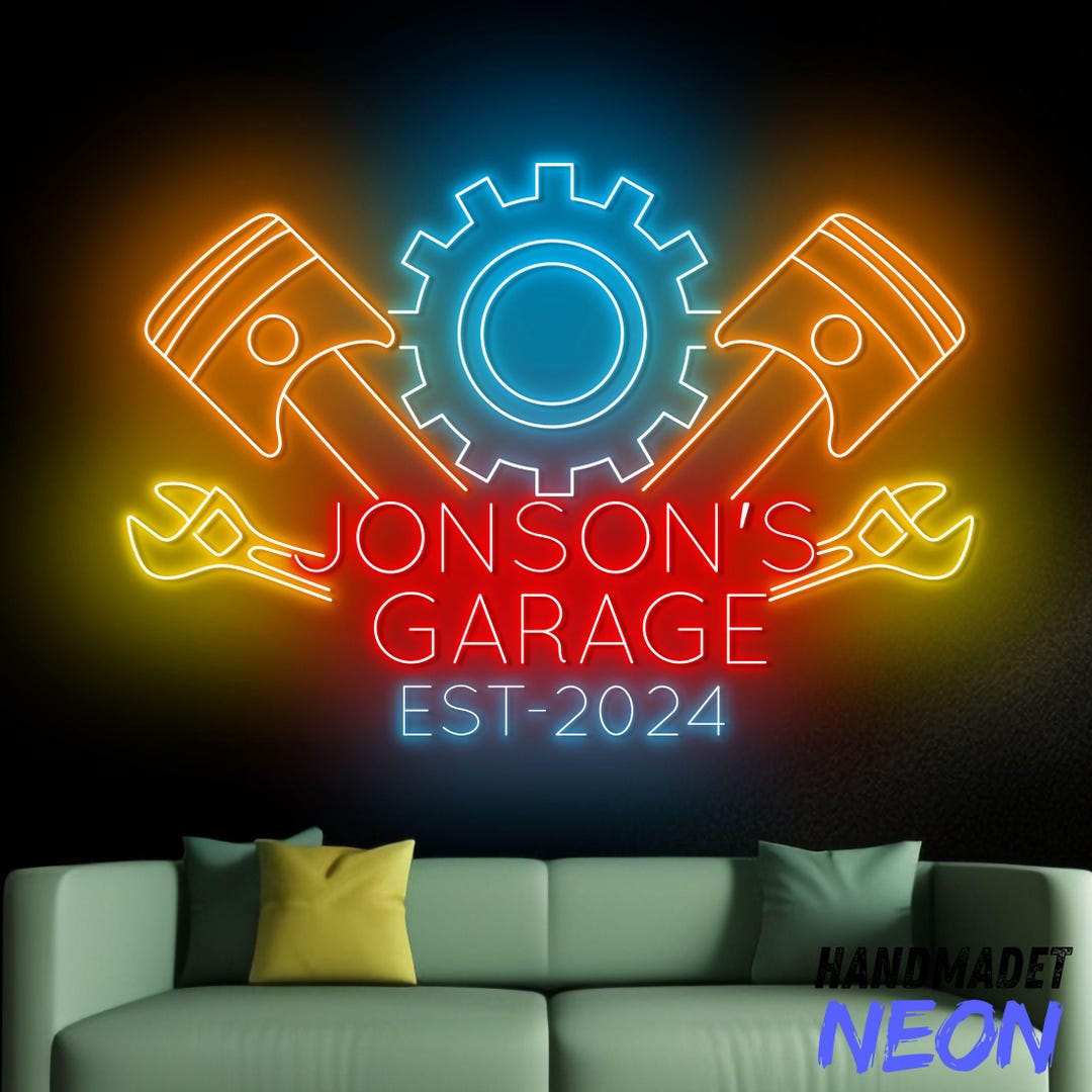 Garage Mechanic Neon Sign, Garage Service Led Sign, Workshop Led Light ...
