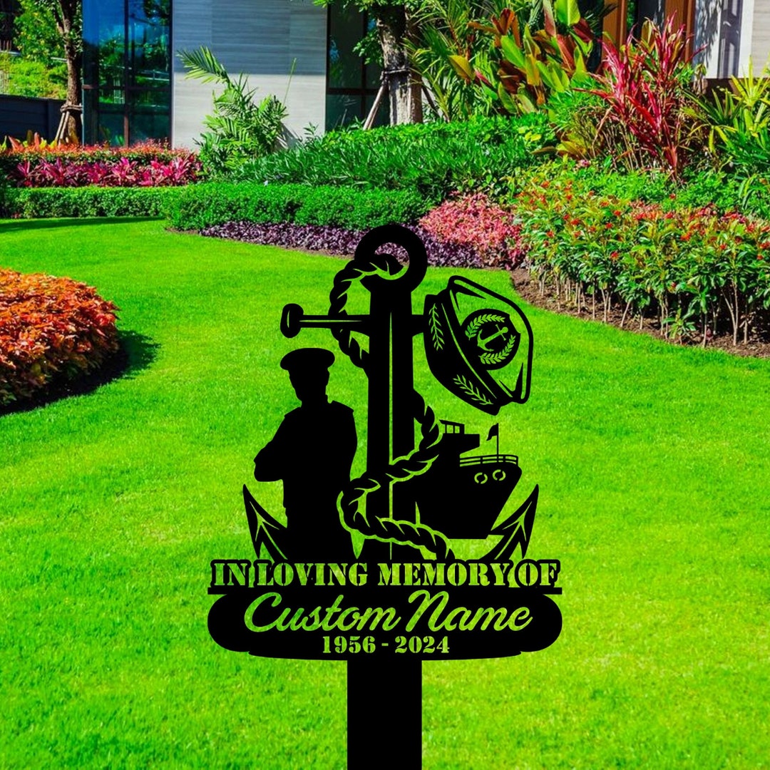 Custom Outdoor Sailor Boat Metal Sign With Stakes - Personalized ...