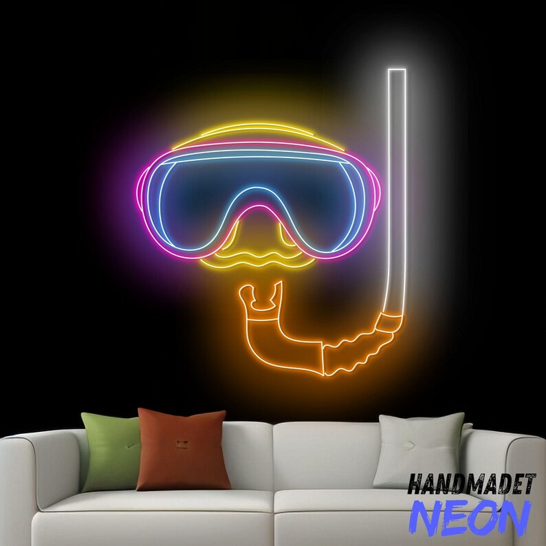 Diver Mask Neon Sign, Scuba Diving Led Sign, Diver Neon Light, Scuba ...