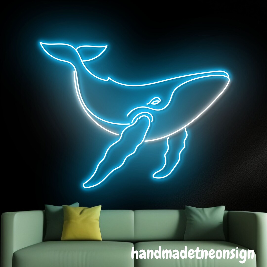 Humpback Whale Neon Sign, Whale Led Sign, Humpback Whale Neon Light ...