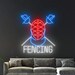 Fencing Neon Sign, Fencing Led Sign, Martial Art Led Light, Fencing ...