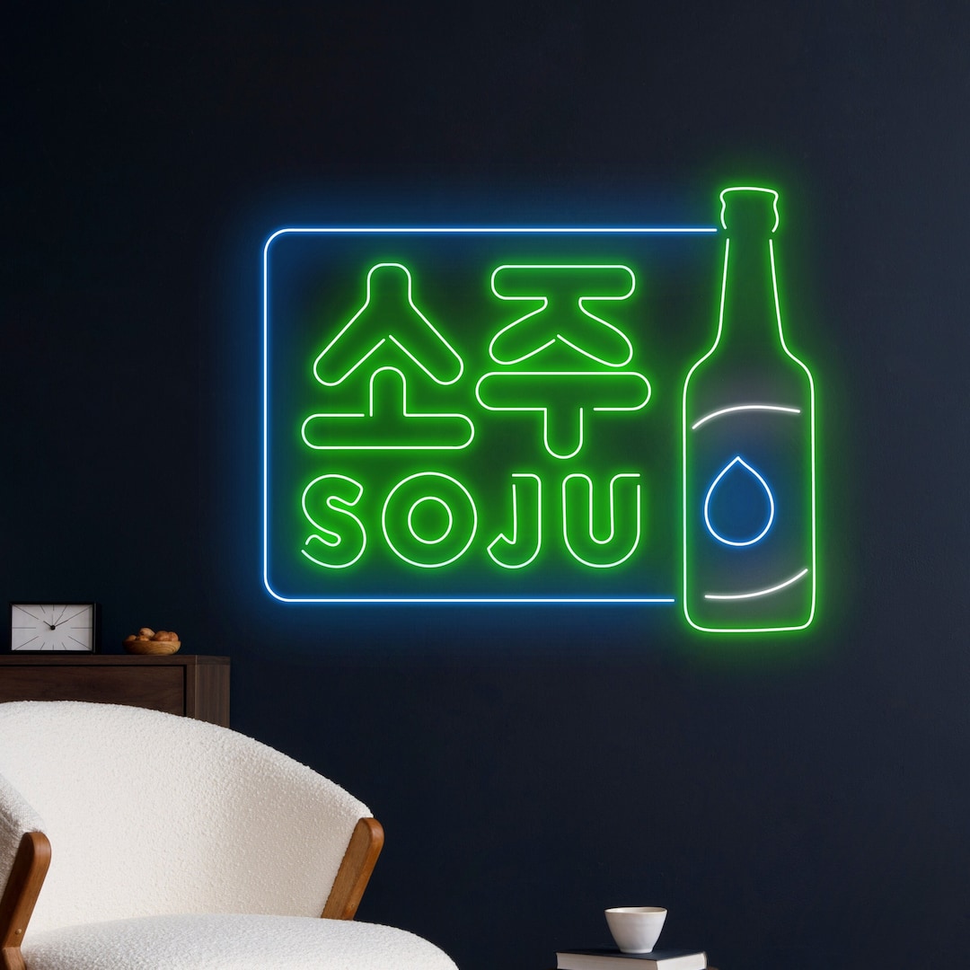 Soju Neon Sign, Soju Neon Light, Soju Bottle Led Light, Korean Soju Led ...