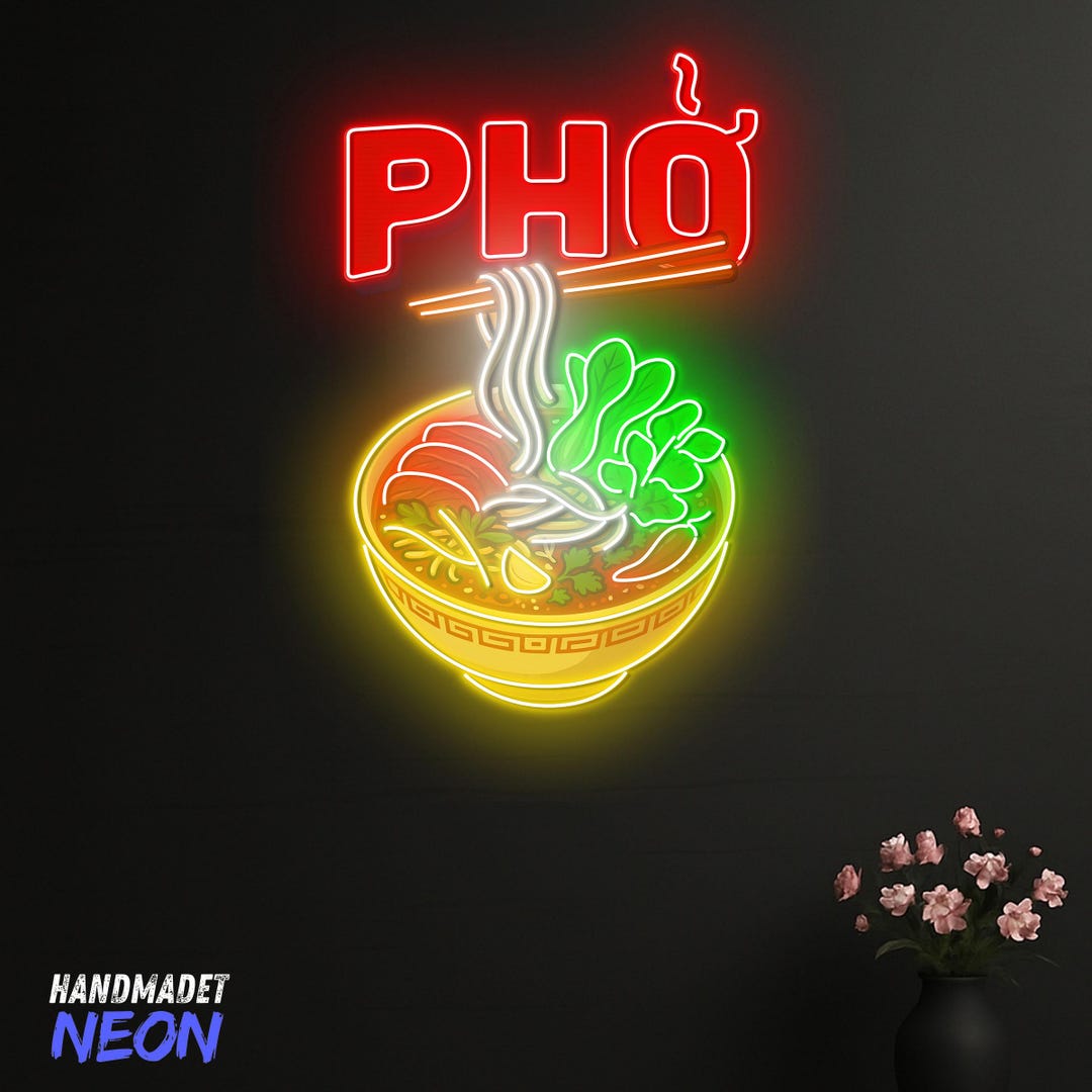 Pho Neon Sign, Vietnamese Food Neon, LED Wall Light for Restaurants ...