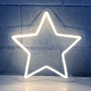 Christmas Star Led Sign Christmas Star Led Sign Wall Decor - Etsy