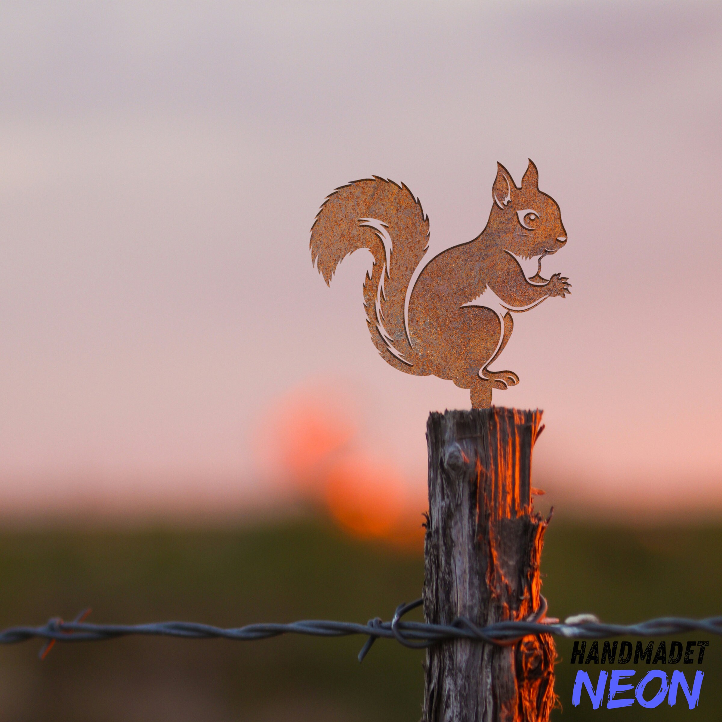 Personalized Squirrel Metal Rusty Tree Stake, Squirrel on Branch Garden ...