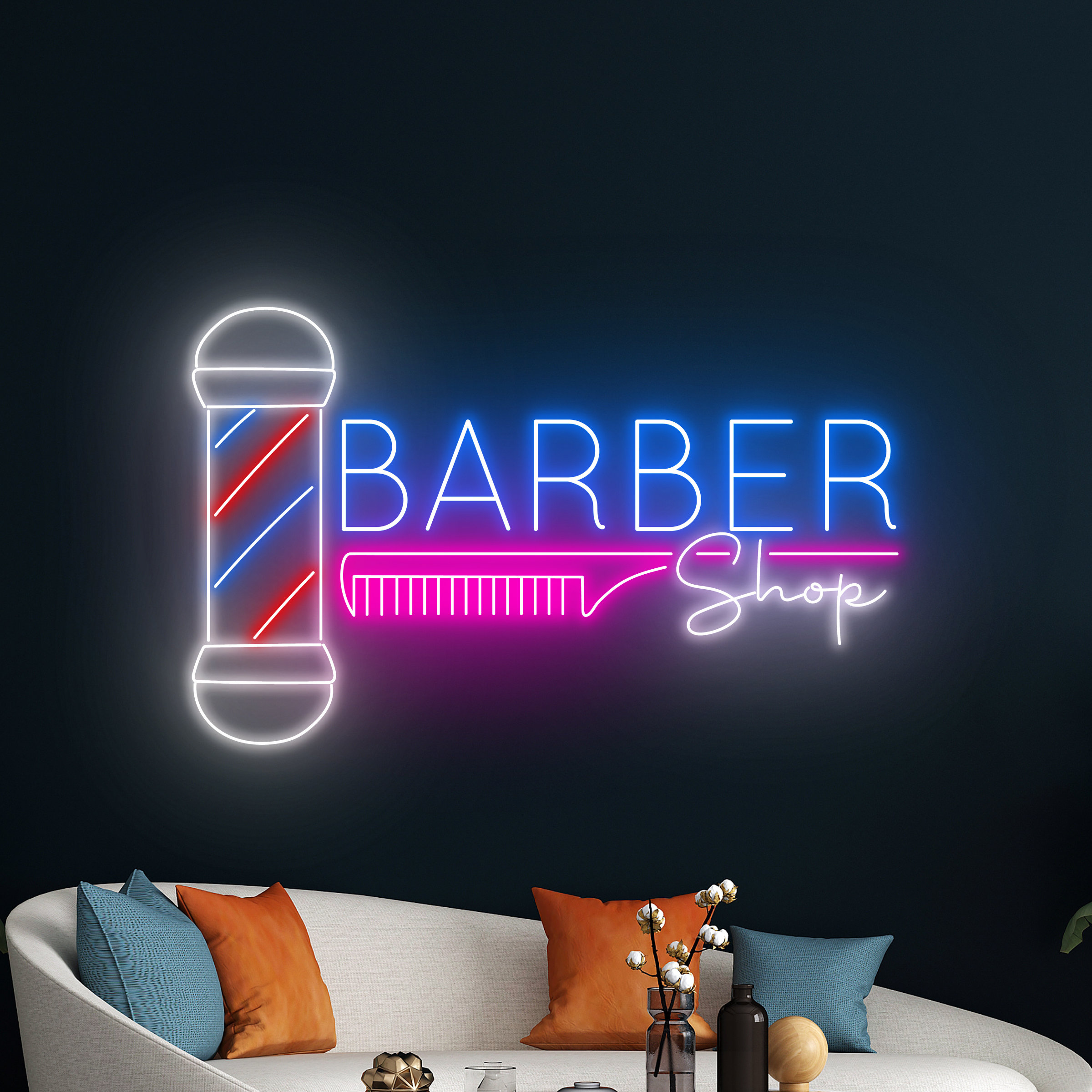 Barber Shop Led Sign, Barber Shop Neon Sign, Barber Led Light, Hair ...
