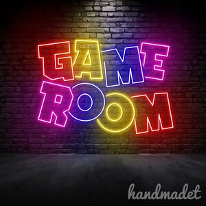 Game Room Neon Wall Sign, Game Led Wall Sign, Player Neon Wall Light ...