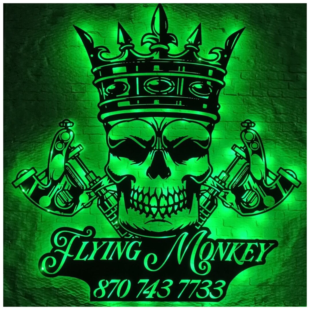 Personalized Skull Tattoo Metal Sign Custom Skull Tattoo Metal Sign ...