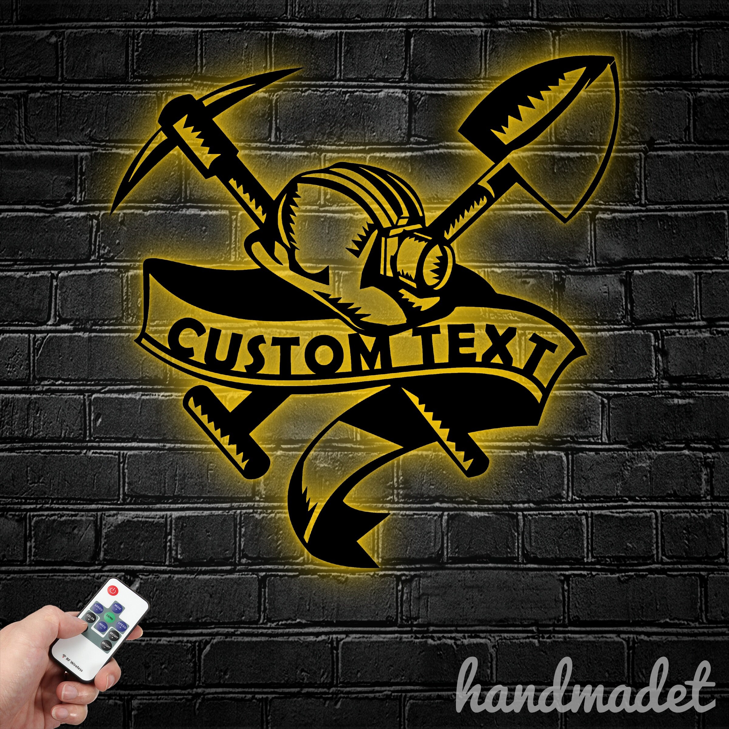 Custom Coal Mine Metal Wall Art LED Light, Coal Mine Metal Sign, Coal ...