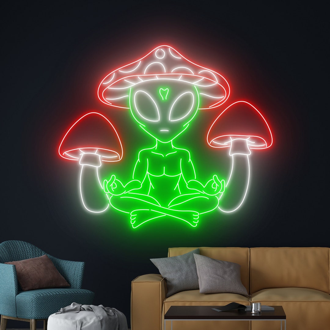 Mushroom Alien Led Sign,alien Neon Sign, Mushroom Alien Led Light ...