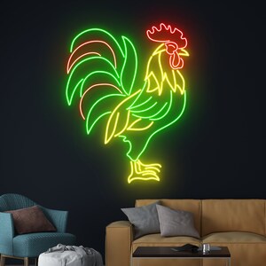 Rooster Neon Light, Chicken Led Light, Rooster Led Sign, Chicken Neon ...