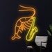 Shrimp Saxophone Neon Sign, Sea Food Led Sign, Lobster Neon Light ...