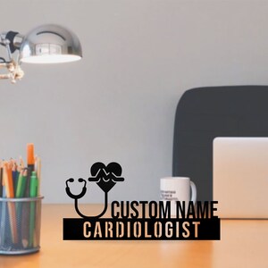 Custom Cardiologist Metal Desk Name Plate, Doctor Metal Job Name Plate ...