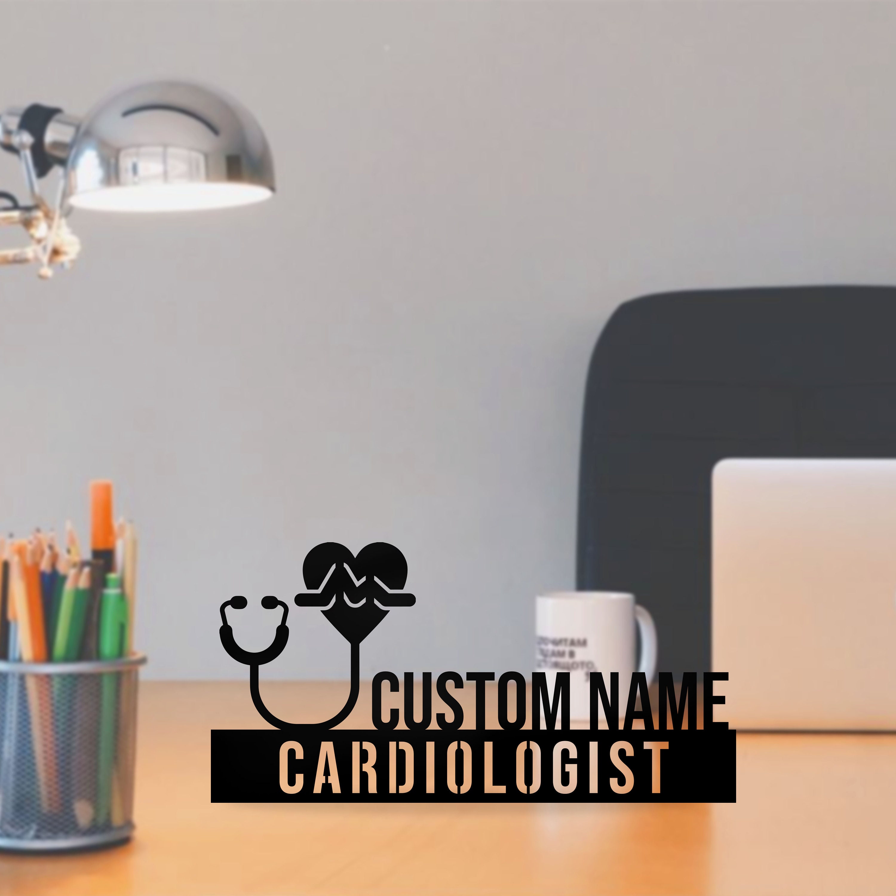 Custom Cardiologist Metal Desk Name Plate, Doctor Metal Job Name Plate ...