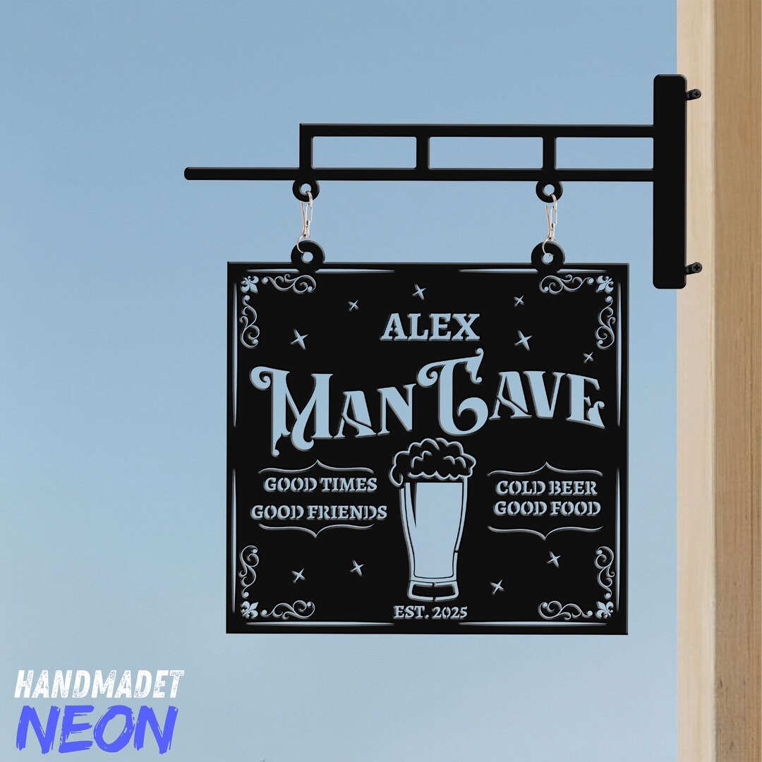 Custom Man Cave Metal Sign: Personalized Bar Decor - Etsy