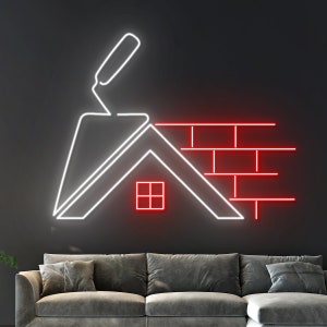 House Building Led Sign, Construction Neon Light, Architecture Neon ...