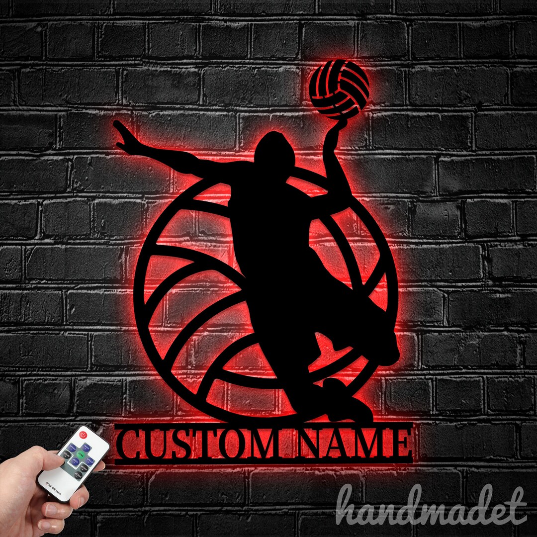 Personalized Man Volleyball Metal Sign, Volleyball Metal Light ...