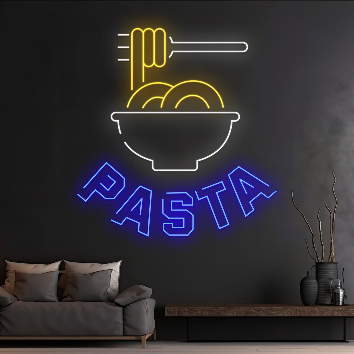 Custom Pasta Neon Sign, Italian Noodles Led Light, Italy Noddle Neon ...