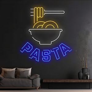 Custom Pasta Neon Sign, Italian Noodles Led Light, Italy Noddle Neon ...