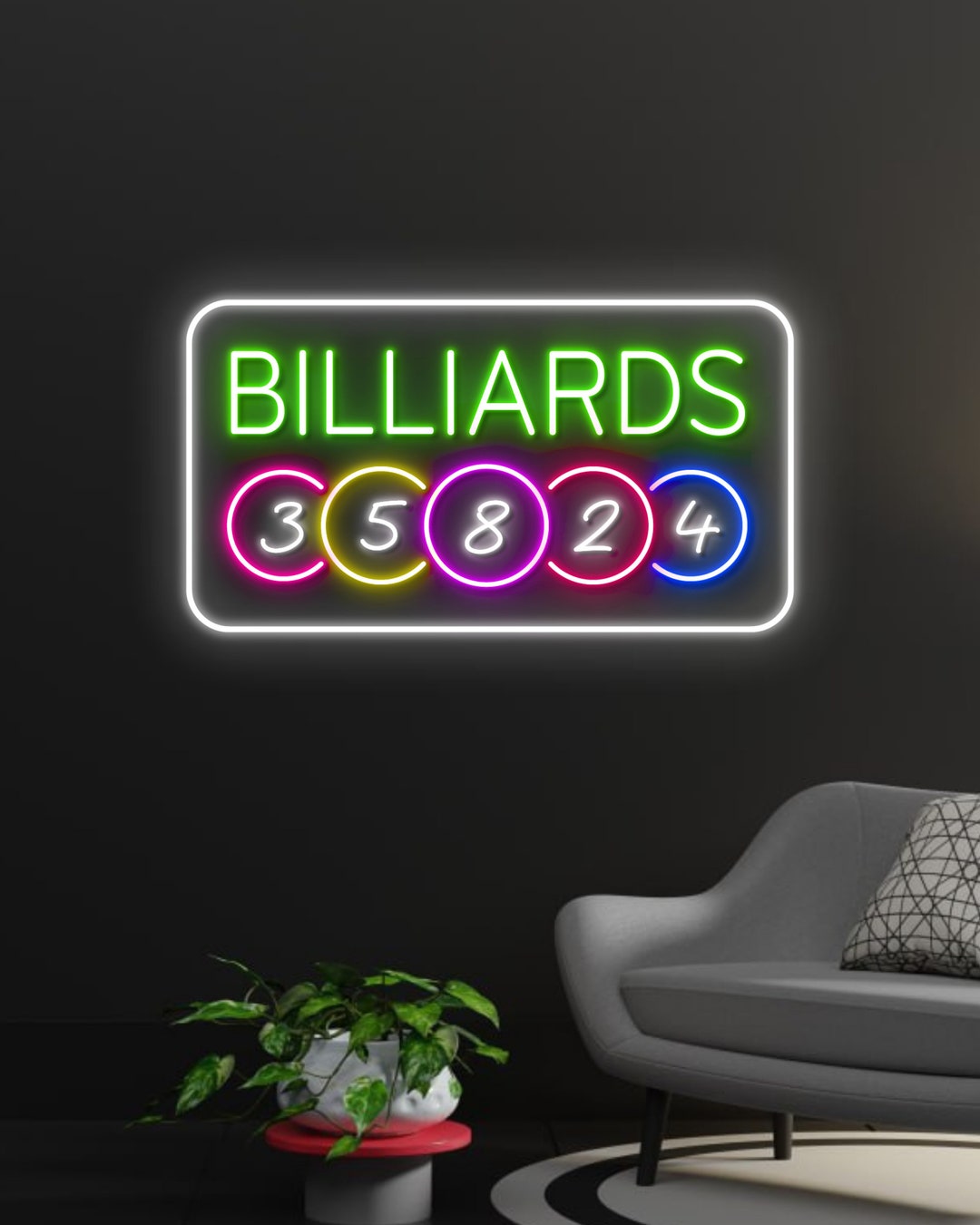 Billiards Led Sign Billiards Neon Sign Wall Decor Billiards - Etsy