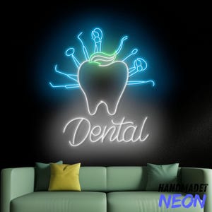 Dental Tooth Neon Sign, Dentist Led Sign, Dental Instruments Neon Light ...