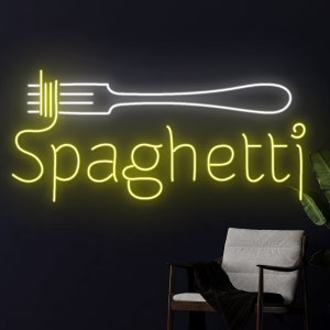 Spaghetti Pasta Neon Sign, Spaghetti Pasta LED Light, Spaghetti Neon ...