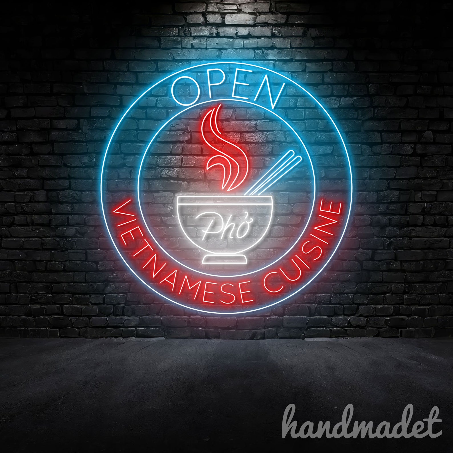 Open Pho Neon Sign, Vietnamese Cuisine Led Sign, Pho Bowl Neon Light ...