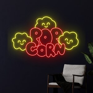 Popcorn Neon Sign, Popcorn Neon Light, Popcorn Led Light, Popcorn Led ...