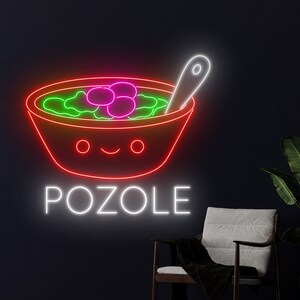 Pozole Neon Sign, Pozole Led Sign, Pozole Mexico Led Light, Pozole ...