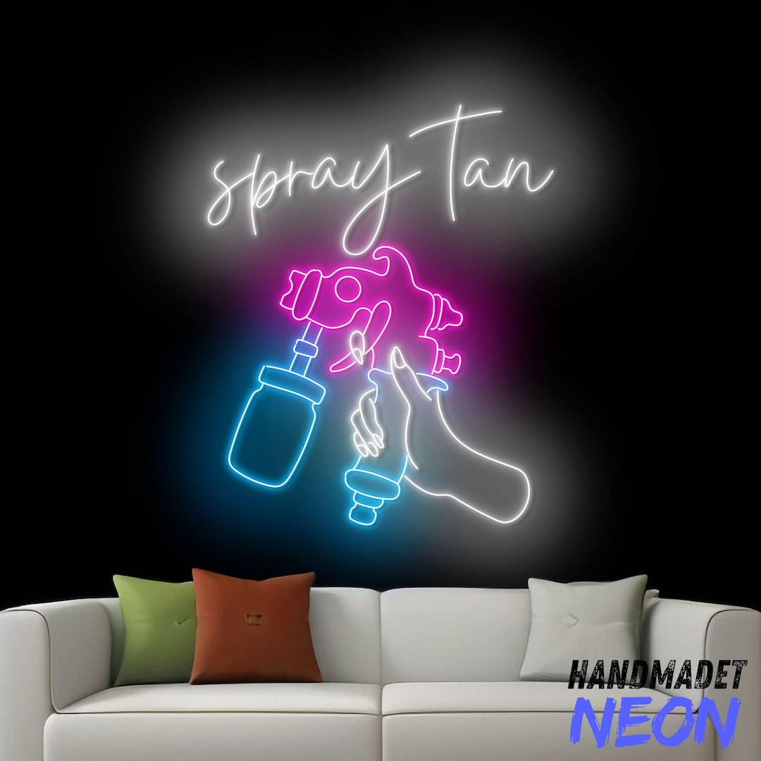 Spray Tan Neon Sign, Spray Tanning Led Sign, Spray Tan Studio Neon ...