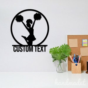 Custom Cheerleading Metal Wall Art LED Light - Personalized Cheerleader ...